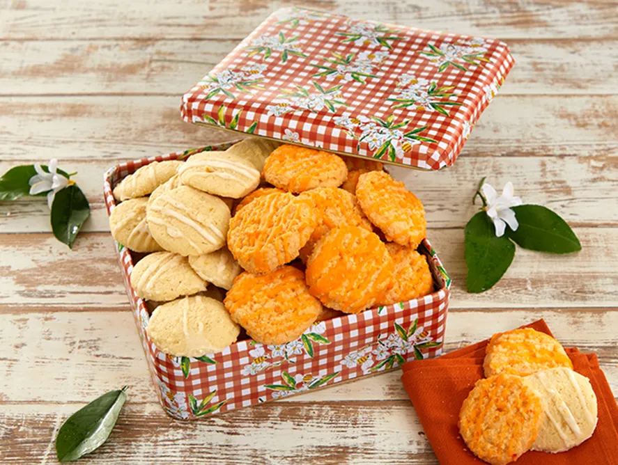 Homestyle Cookies In Bee & Blossom Tin | Gourmet Citrus Cookies Delivery